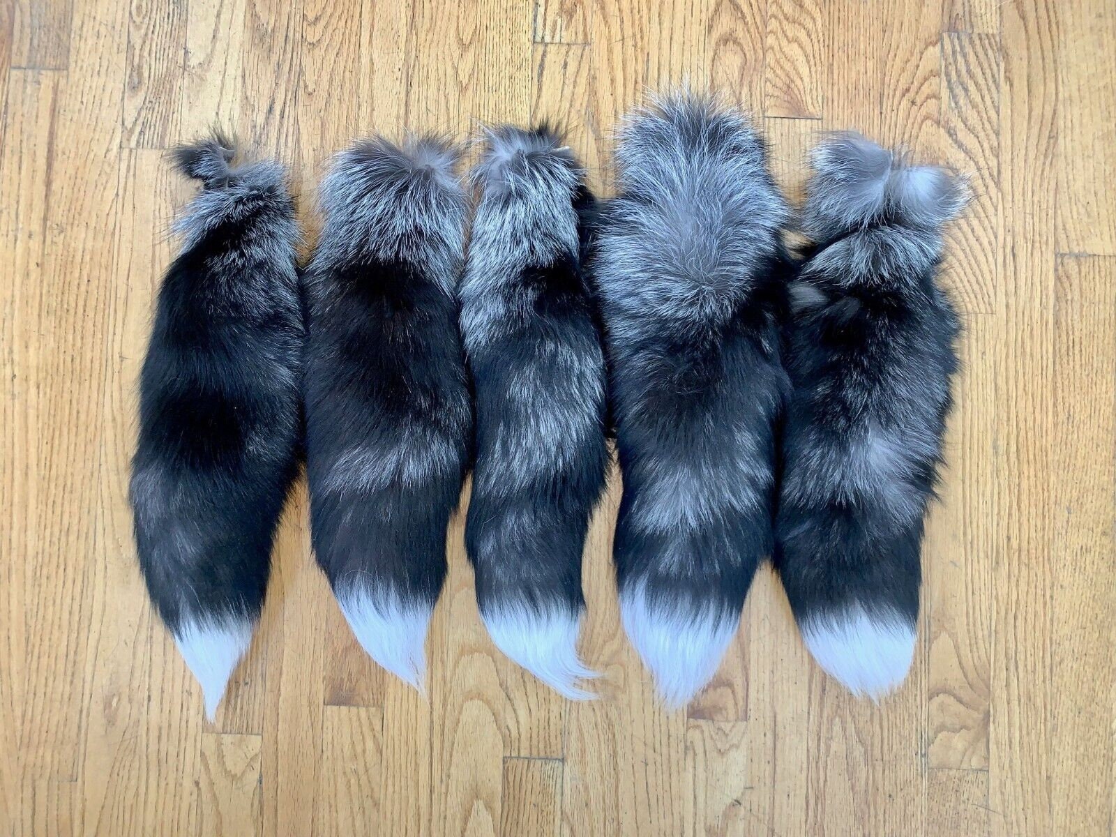 Silver Fox Fur Tails - Set of Five - Etsy