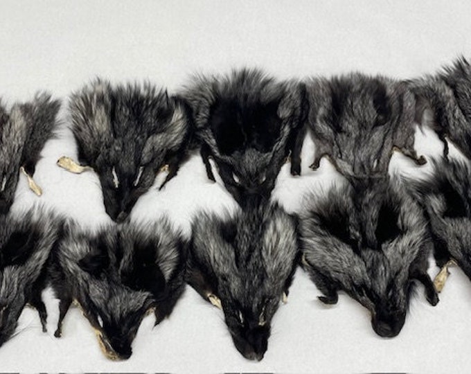 Silver Fox Fur Heads - Set of 10 - Etsy
