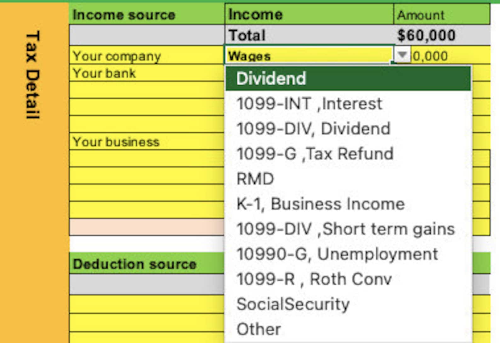 Excel 2023 and 2024 Tax Planner Spreadsheet, Self Employment, 1099 Tax ...