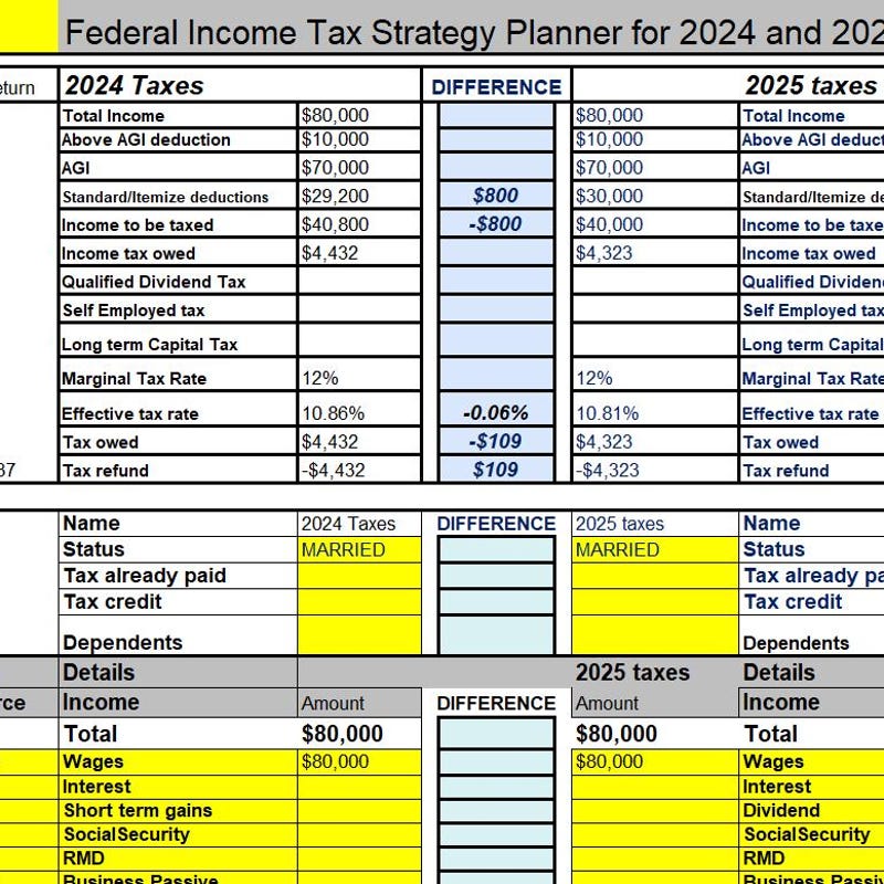 2024 Excel Tax Template - Etsy