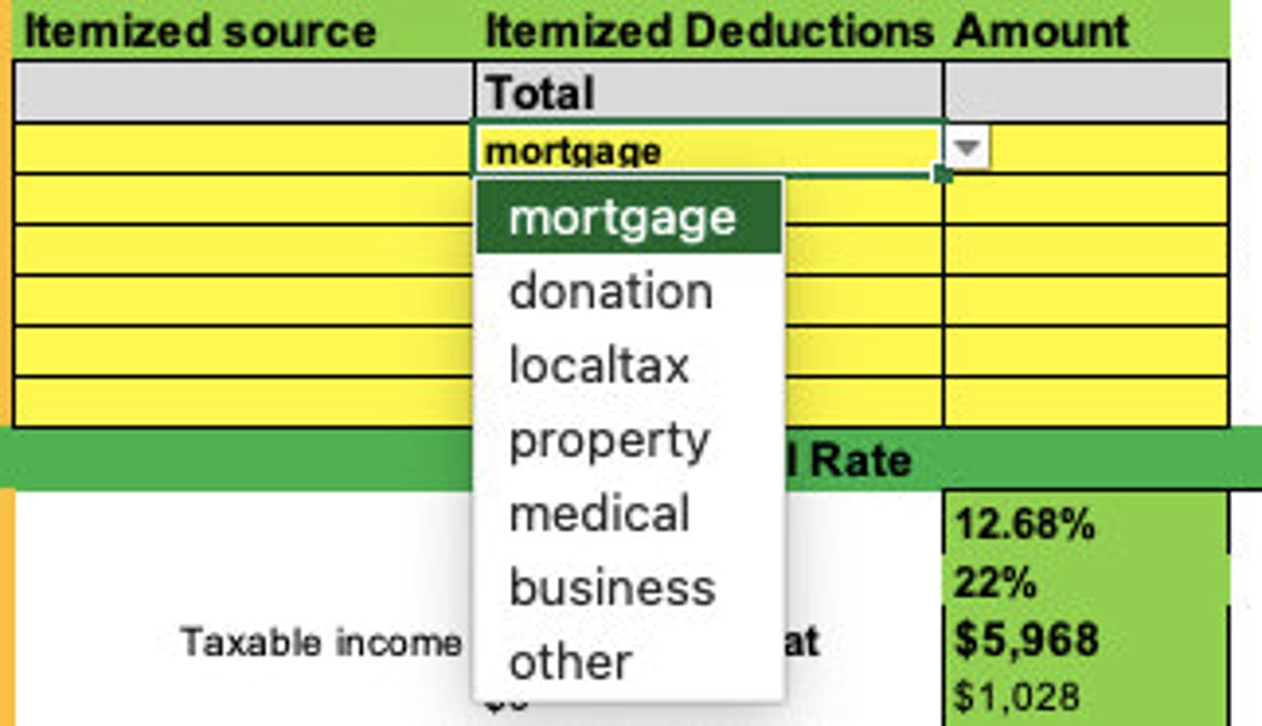 Excel 2023 and 2024 Tax Planner Spreadsheet, Self Employment, 1099 Tax ...