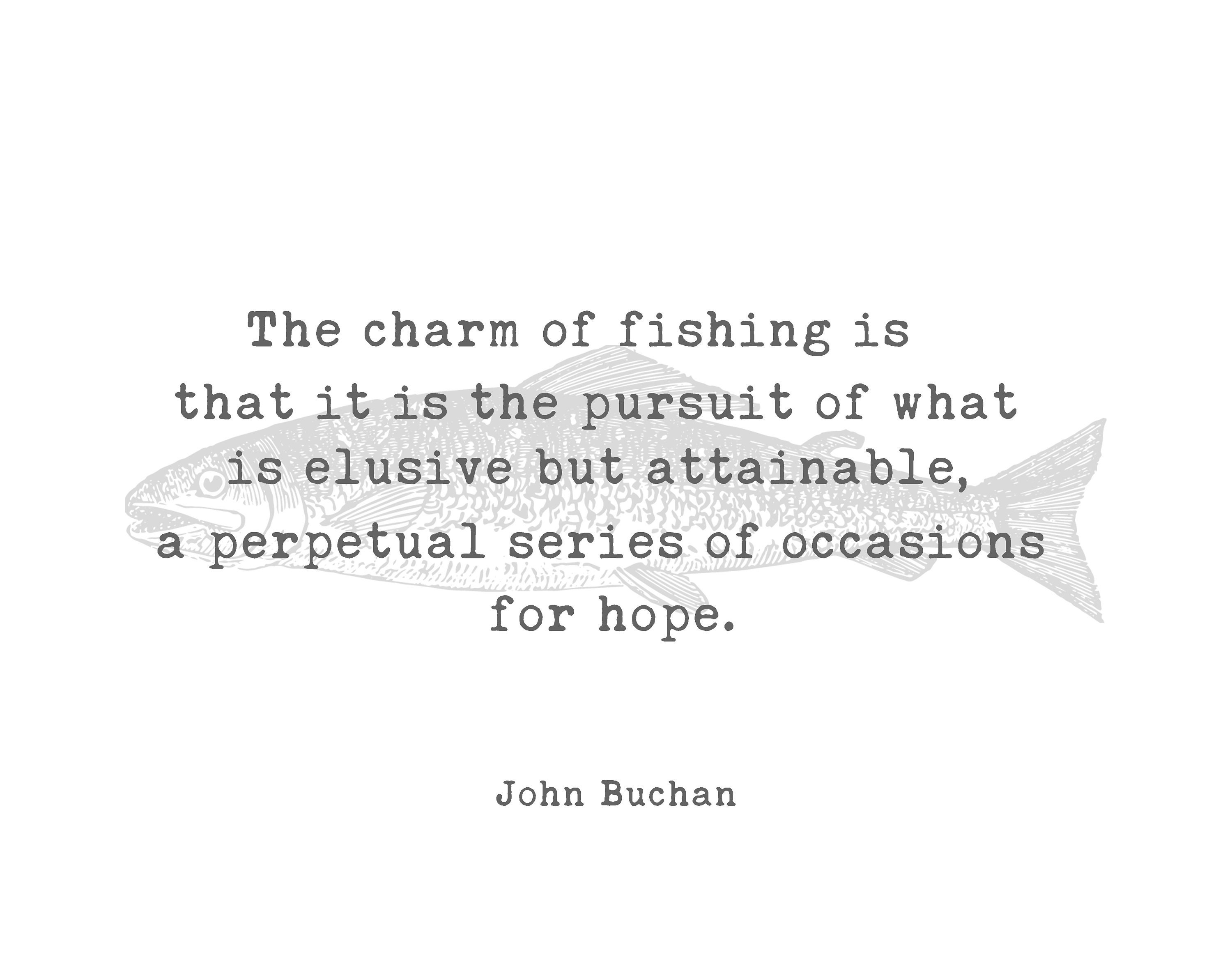 John Buchan Fishing Quote Wall Art Print 11 X 14 UNFRAMED Vintage Wall ...