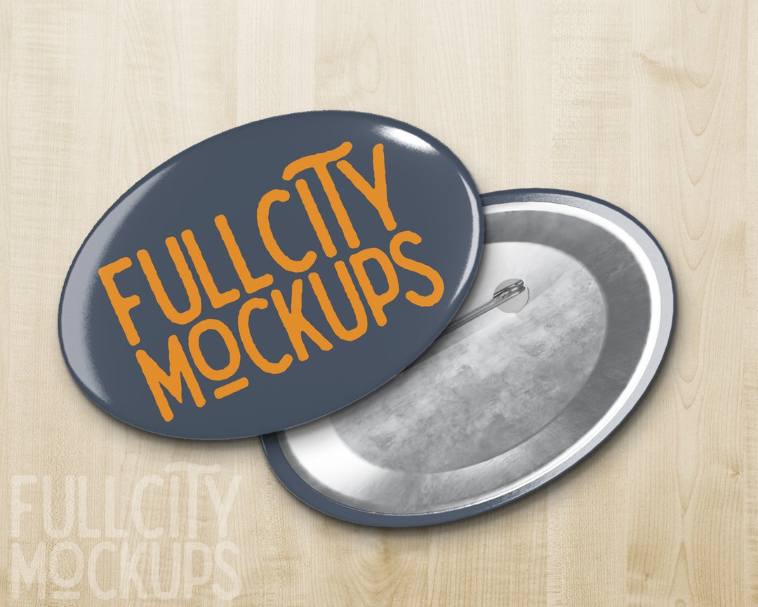 Oval Pinback Button Mockup - Etsy