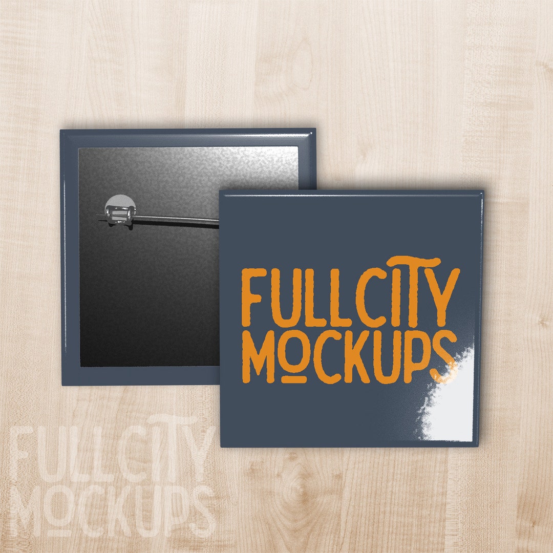 Square Pinback Button Mockup - Etsy