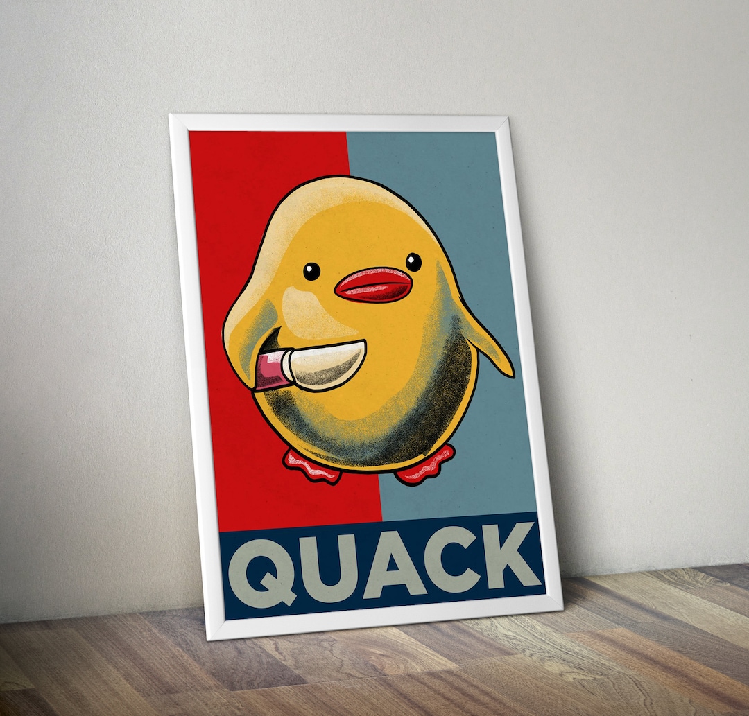 Quack Meme Poster: Lustige Ente mit Messer Kunstdruck - Etsy.de