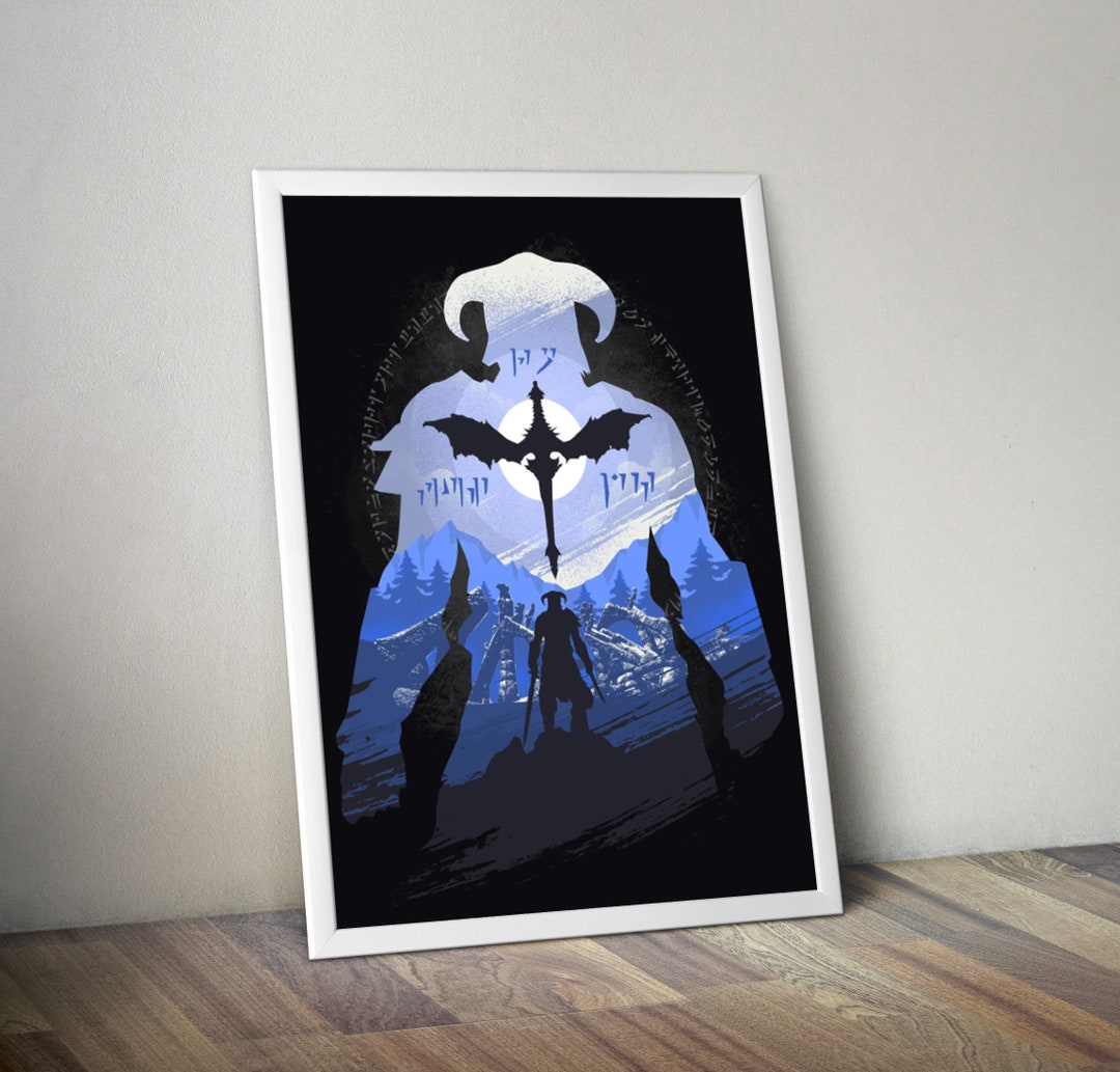 Skyrim the Elder Scrolls Poster Skyrim Dragonborn Skyrim Poster ...