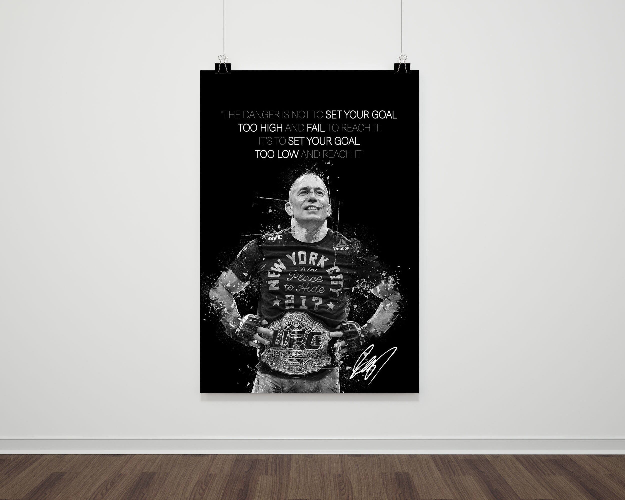 Georges St-pierre MMA Wall Art Boxing Poster Fighter Legends Vintage ...