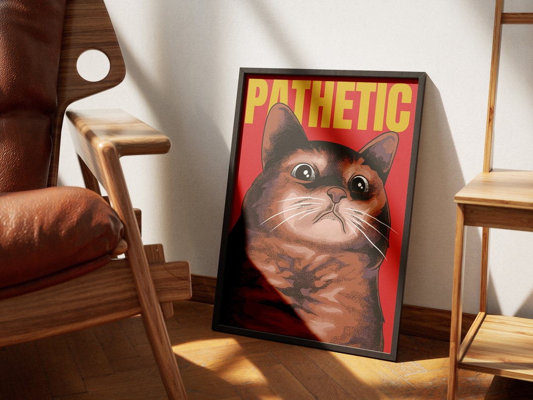 Pathetic Cat Meme Funny Cat Poster Funny Memesfunny - Etsy