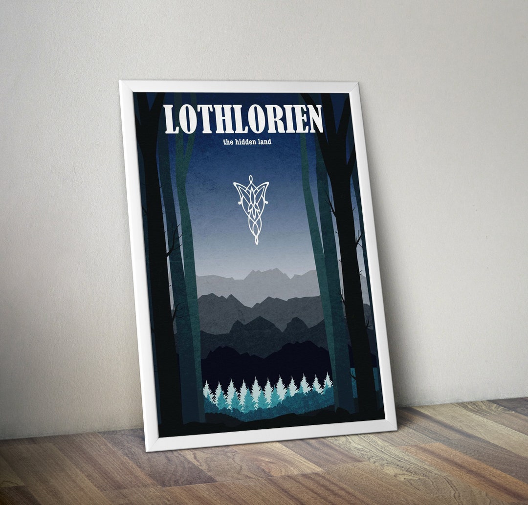 Lord of the Rings Lothlorien Map Poster Travel Print Rohan - Etsy
