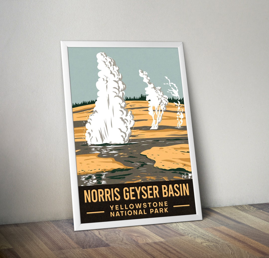 Norris Geyser Basin Poster Bundle National Park Prints National Park ...