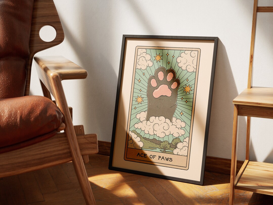 Ace of Paws Cats Tarot Posters | Cat-themed Tarot Card Art Prints | Cat ...
