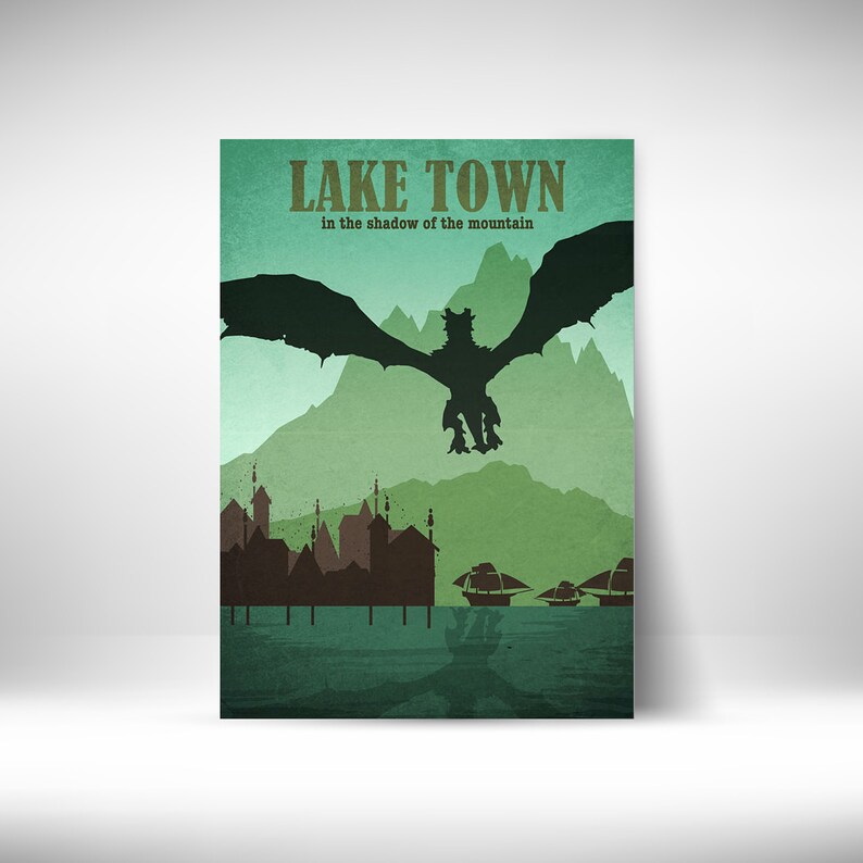 Lord of the Rings Lake Town Map Poster Travel Print Rohan - Etsy