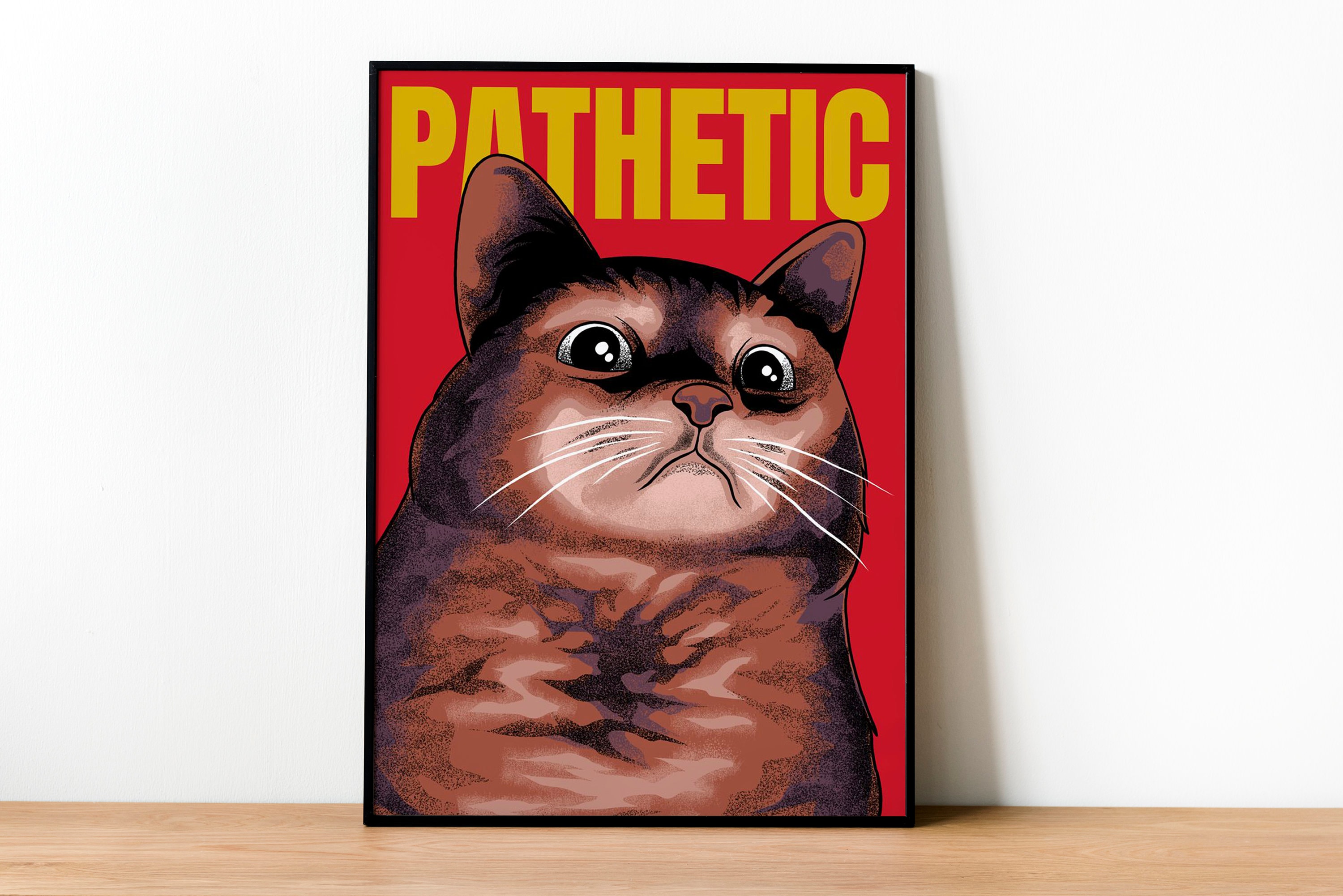 Pathetic Cat Meme Funny Cat Poster Funny Memesfunny - Etsy