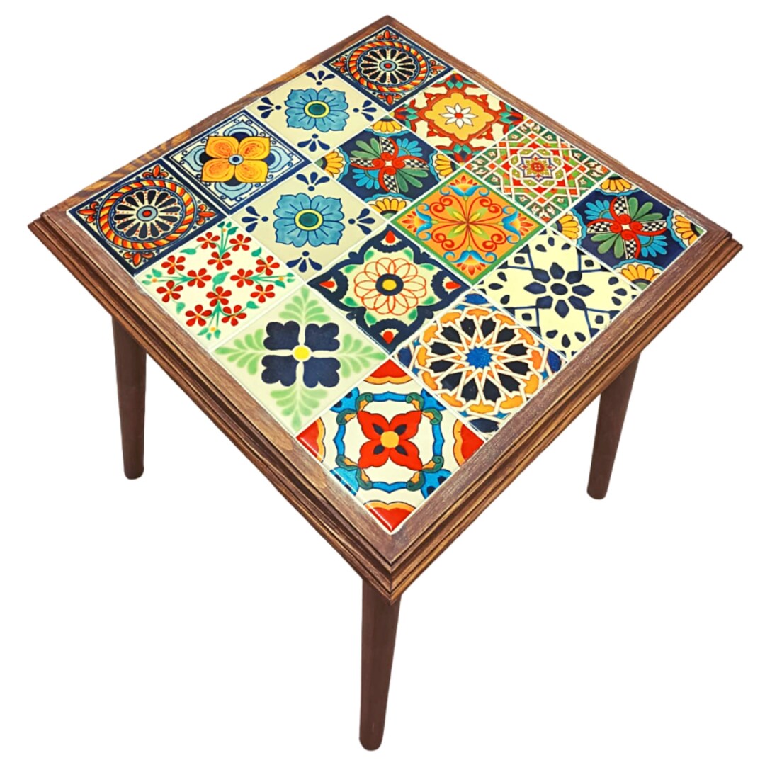 Quirky Side Coffee Table With Ceramic Tile Top for Living Room, Unique ... Quirky Side Coffee Table With Ceramic Tile Top for Living Room, Unique ...