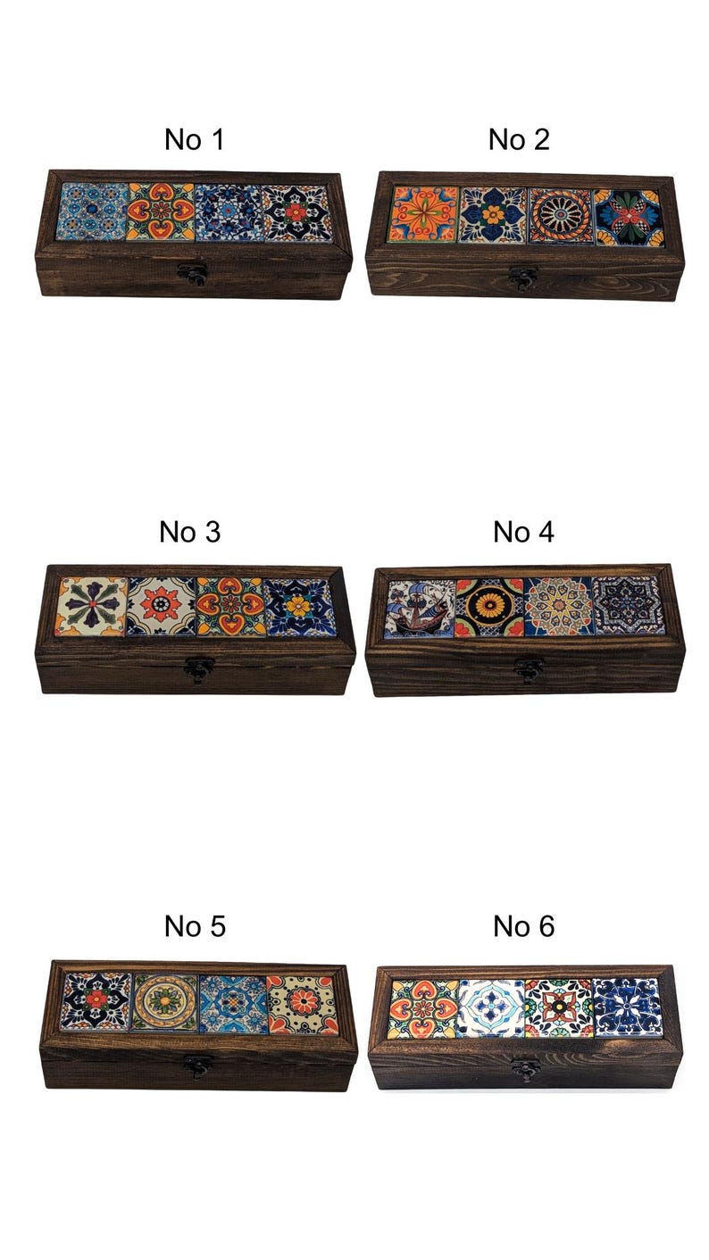 Handmade Wood Jewellery Box With Ceramic Tile Inlay - Etsy