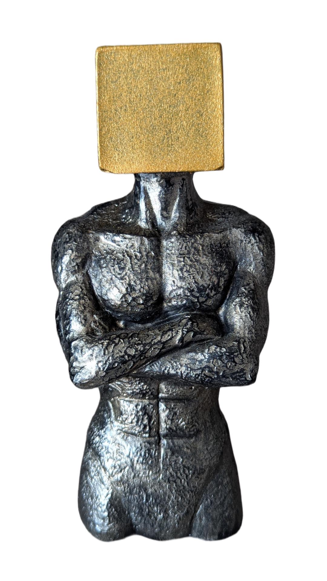 Abstract Geometric Head Statues: Modern Male Torso Figurines, Resin ...