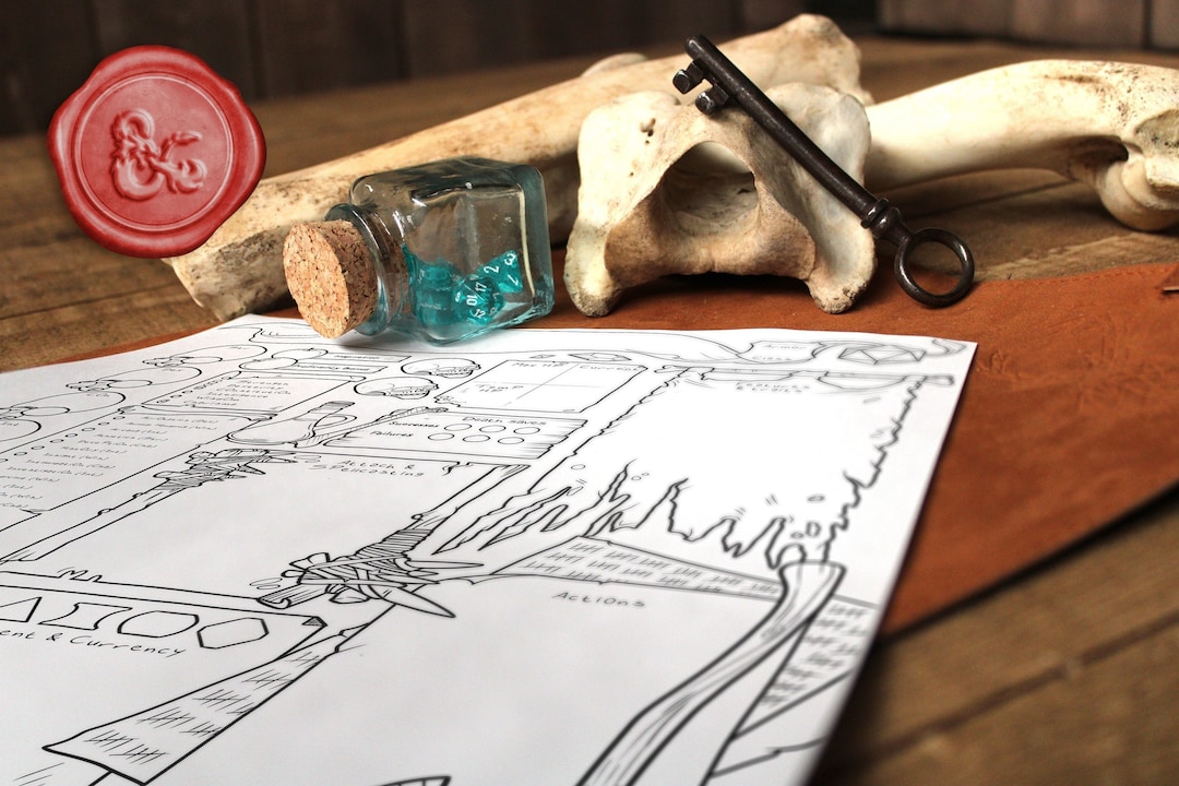 D&D 5e Character Sheet Savage a Downloadable PDF File for Dungeons and Dragons 5th Edition ...