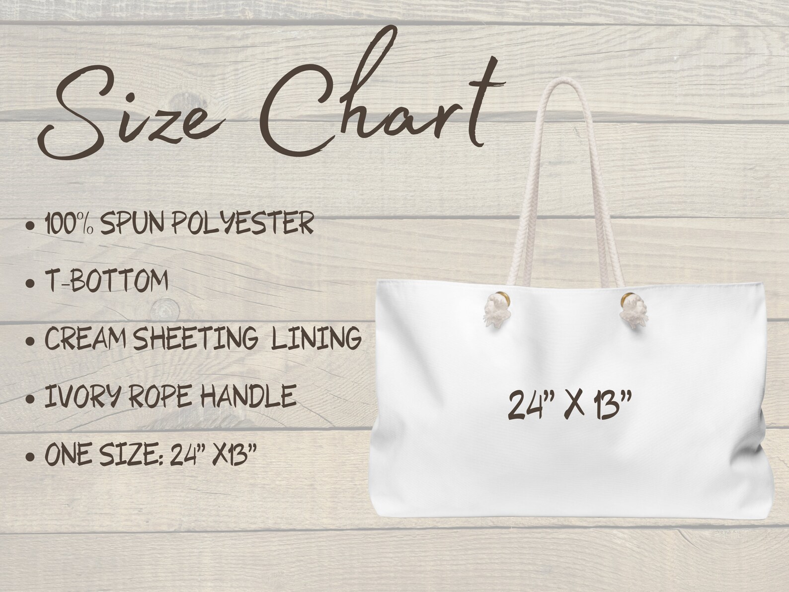 Weekender Beach Bag Bundle With Weekender Size Chart, Weekender Tote ...