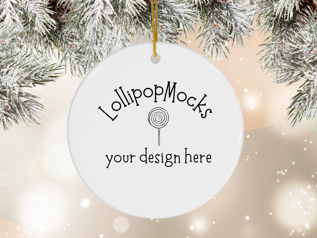 Simple White Ornament Mockup, Christmas Ornament Mockup, Ceramic ...
