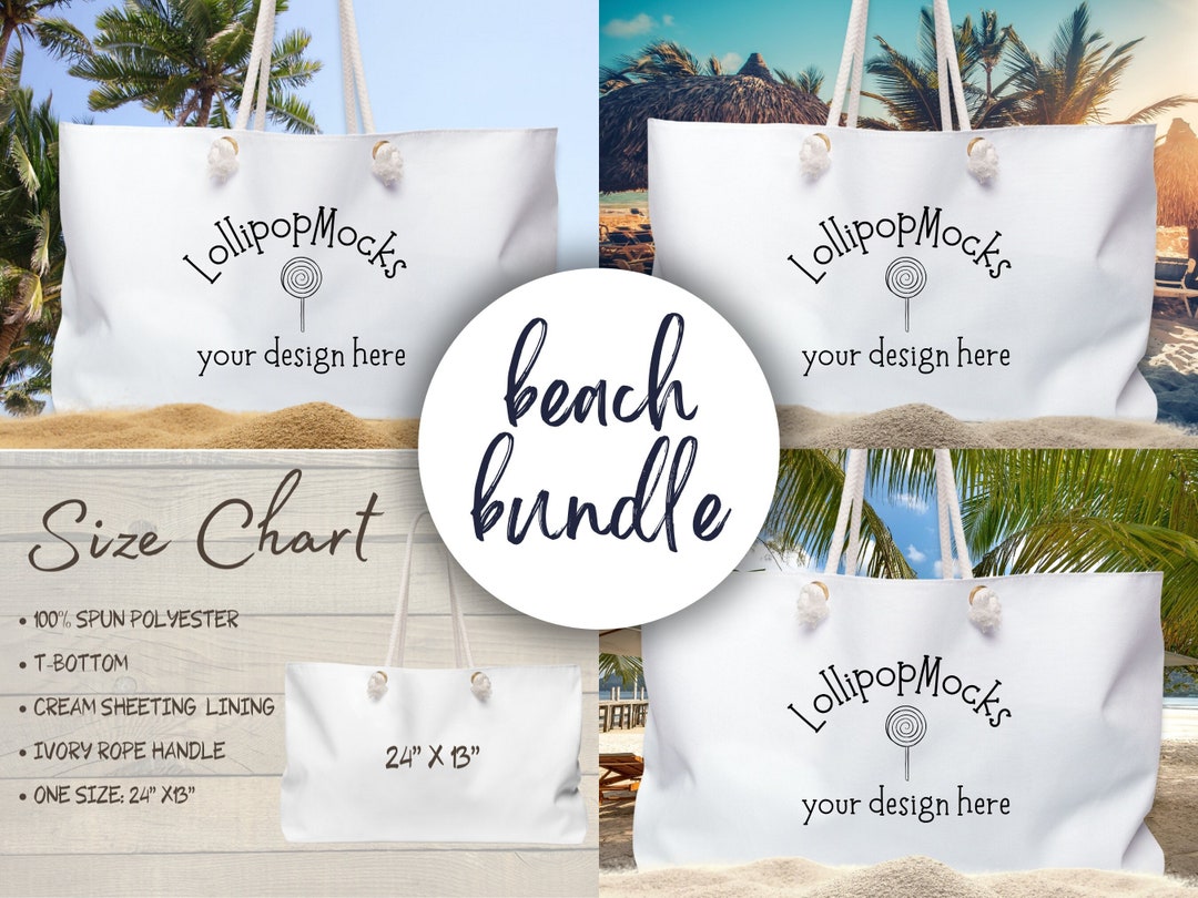 Weekender Beach Bag Bundle With Weekender Size Chart, Weekender Tote ...