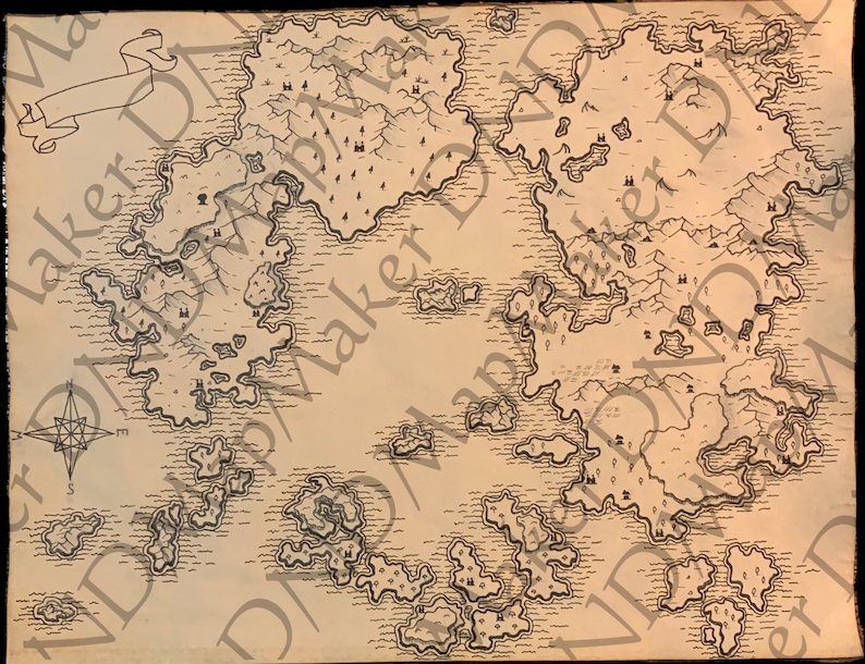 Fantasy Map for Dungeons and Dragons 5th Edition | DND 5e | Hand-drawn ...