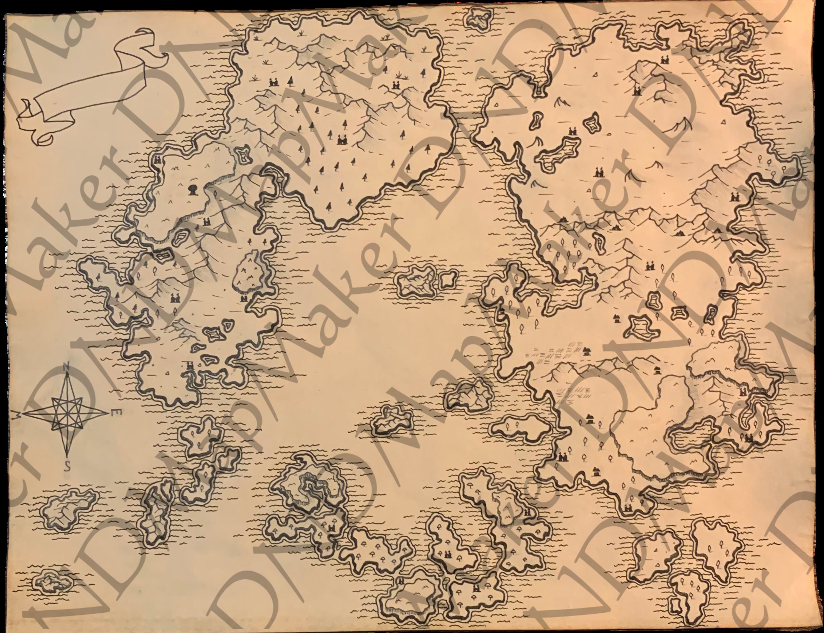 Fantasy Map for Dungeons and Dragons 5th Edition | DND 5e | Hand-drawn ...