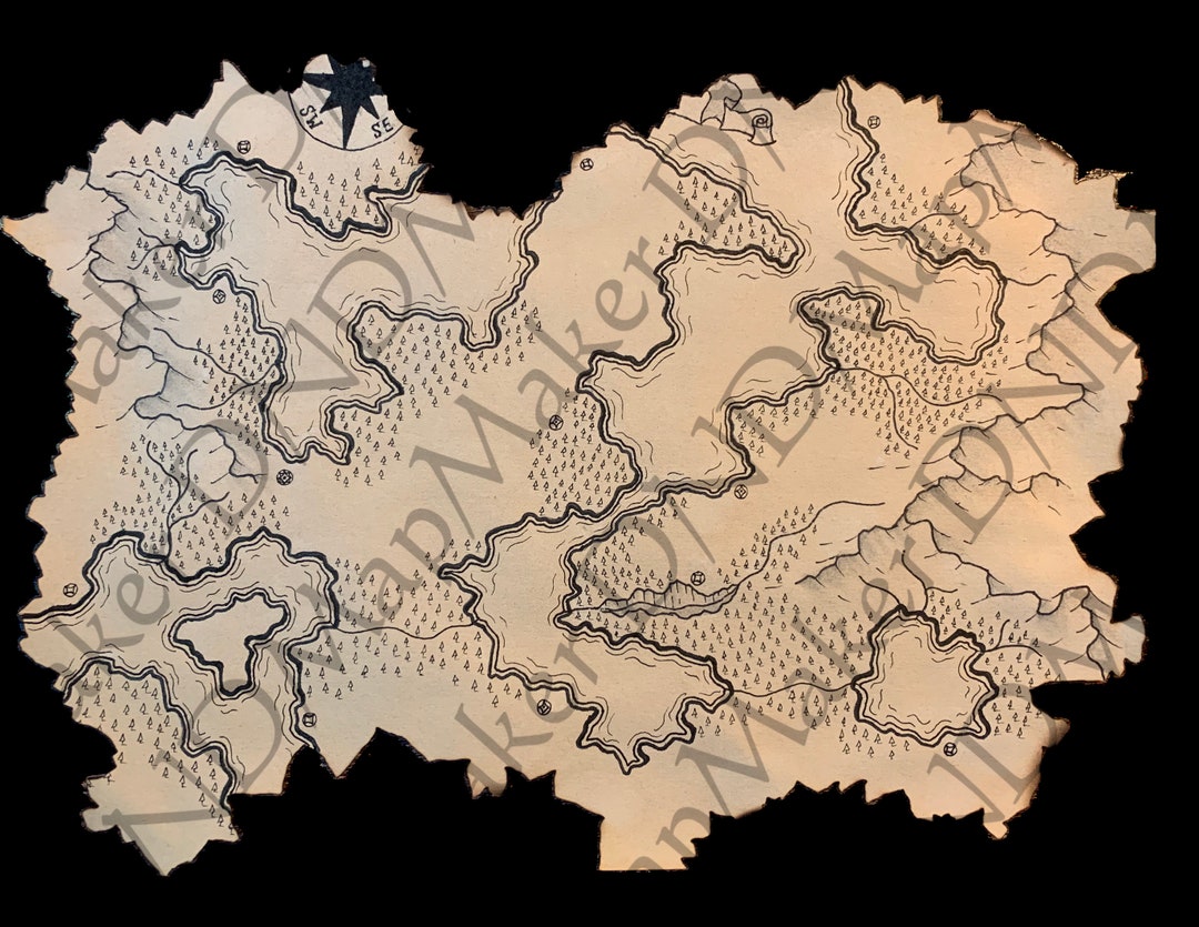 Fantasy Map for Dungeons and Dragons 5th Edition | DND 5e | Hand-drawn ...