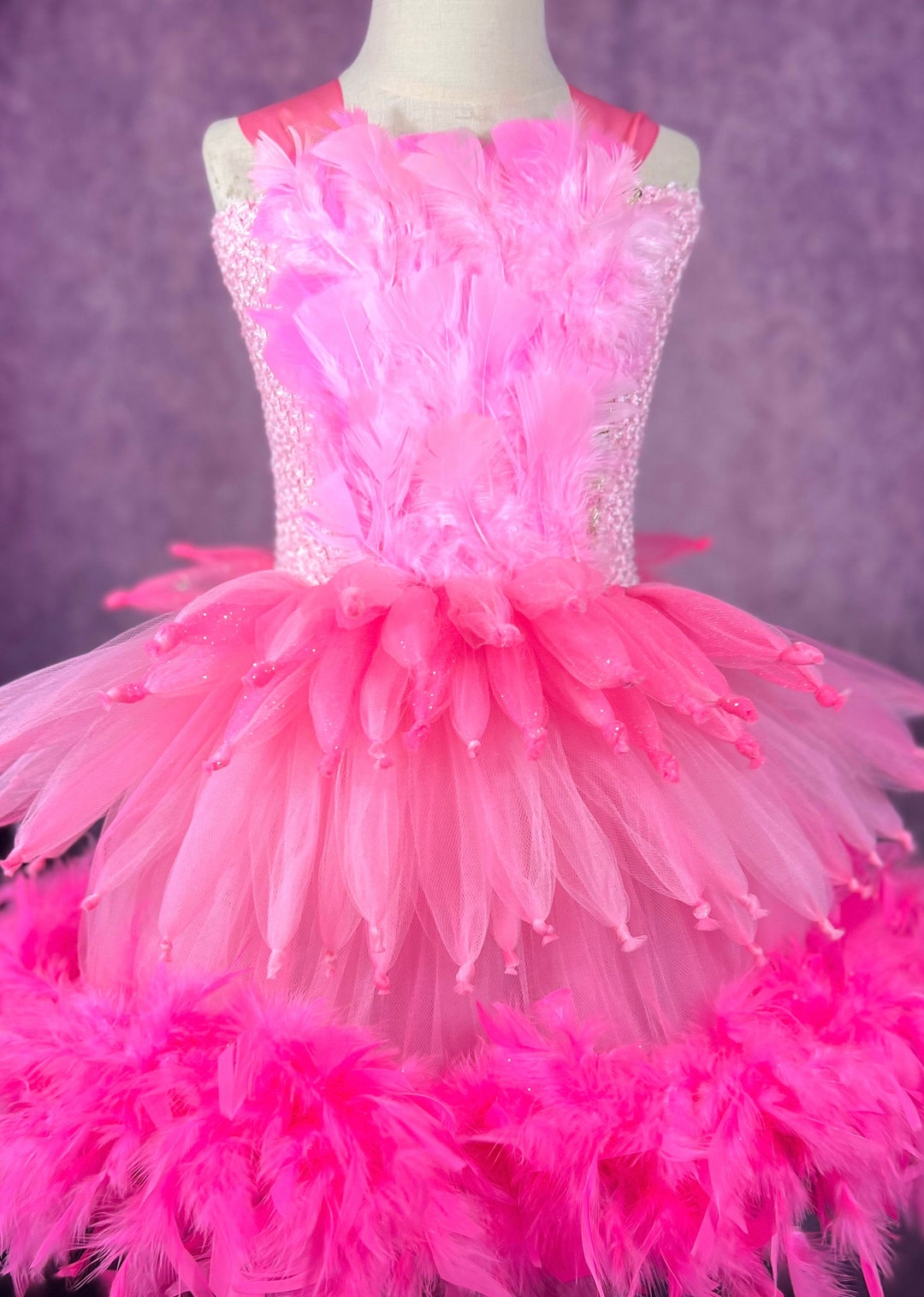 Pink Flamingo Pageant Feather Bird Halloween Costume Party Pageant ...