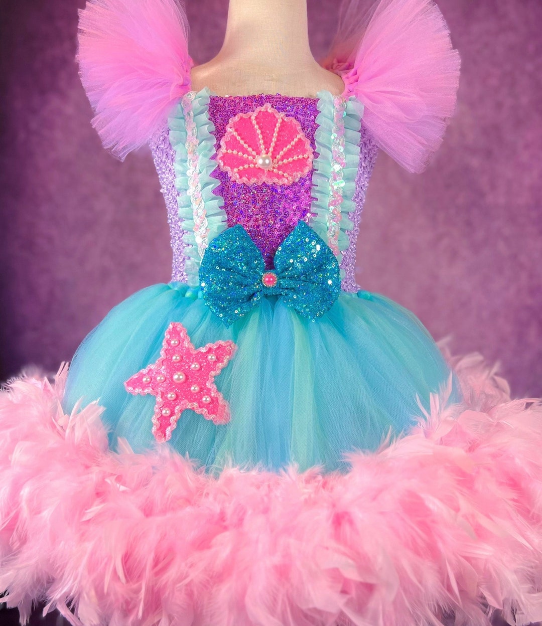 Mermaid Under the Sea Seashell Starfish Princess Birthday Halloween ...
