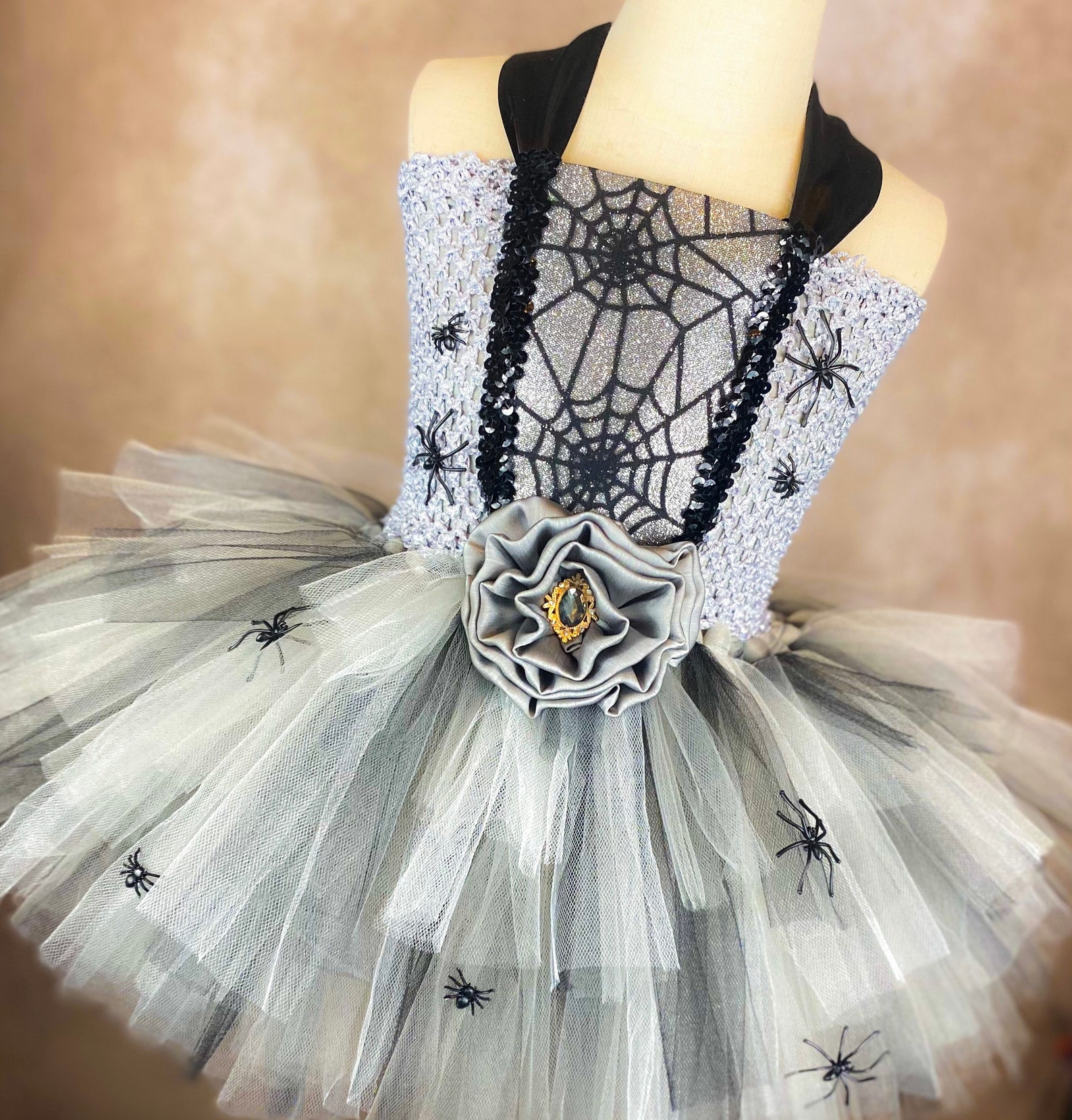 Spider Princess Spooky Halloween Costume Party Pageant Spiderweb Dress ...