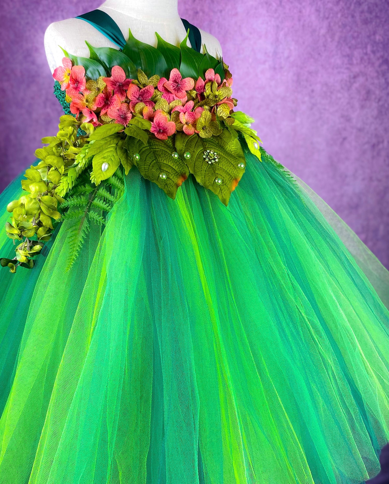 Green Floral Fae Whimsical Pageant Party Costume Dance Recital Forest ...