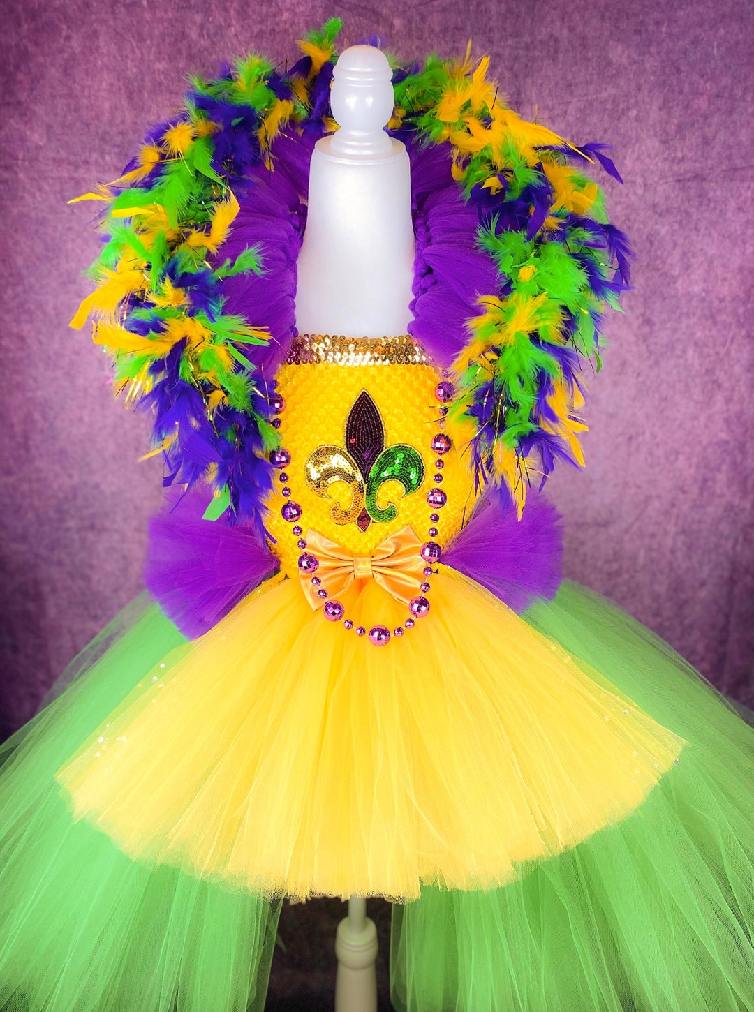 Mardi Gras Fleur De Lis Feather Dress: Masquerade Costume - Etsy