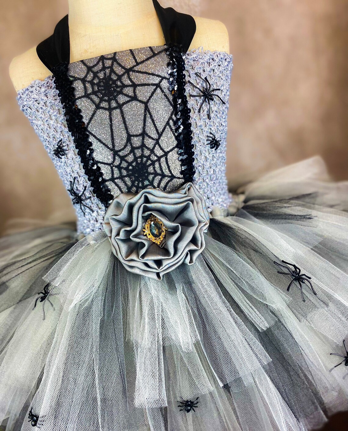 Spider Princess Spooky Halloween Costume Party Pageant Spiderweb Dress ...