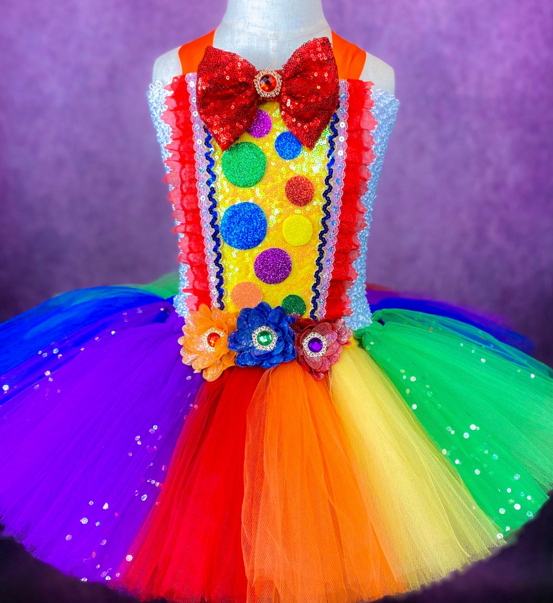 Clown Multicolored Circus Red Nose Birthday Party Pageant Halloween ...