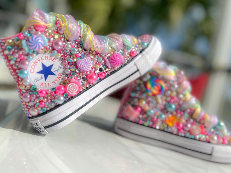 Candyland Rhinestone Pearl Bling Converse Shoes - Etsy
