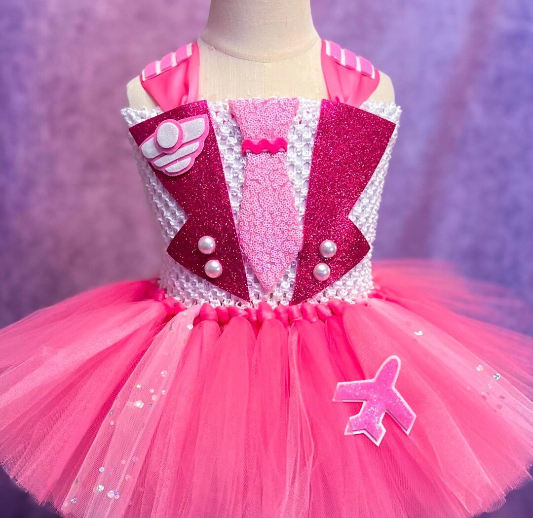 Pink Pilot Flight Attendant Aviation Halloween Birthday Pageant Party ...