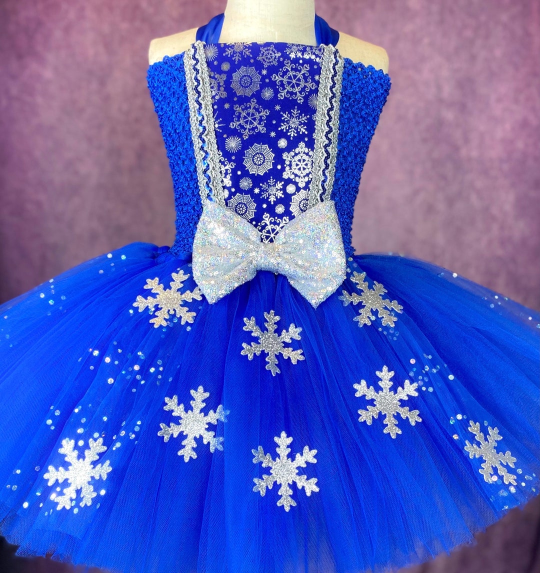 Silver Blue Snowflake Queen Costume Party Pageant Dance Recital Holiday ...