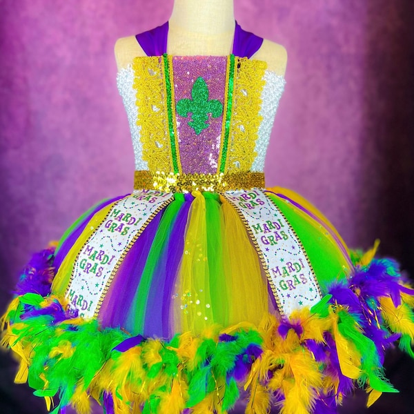 Mardi Gras Feather Pageant Dress - Etsy