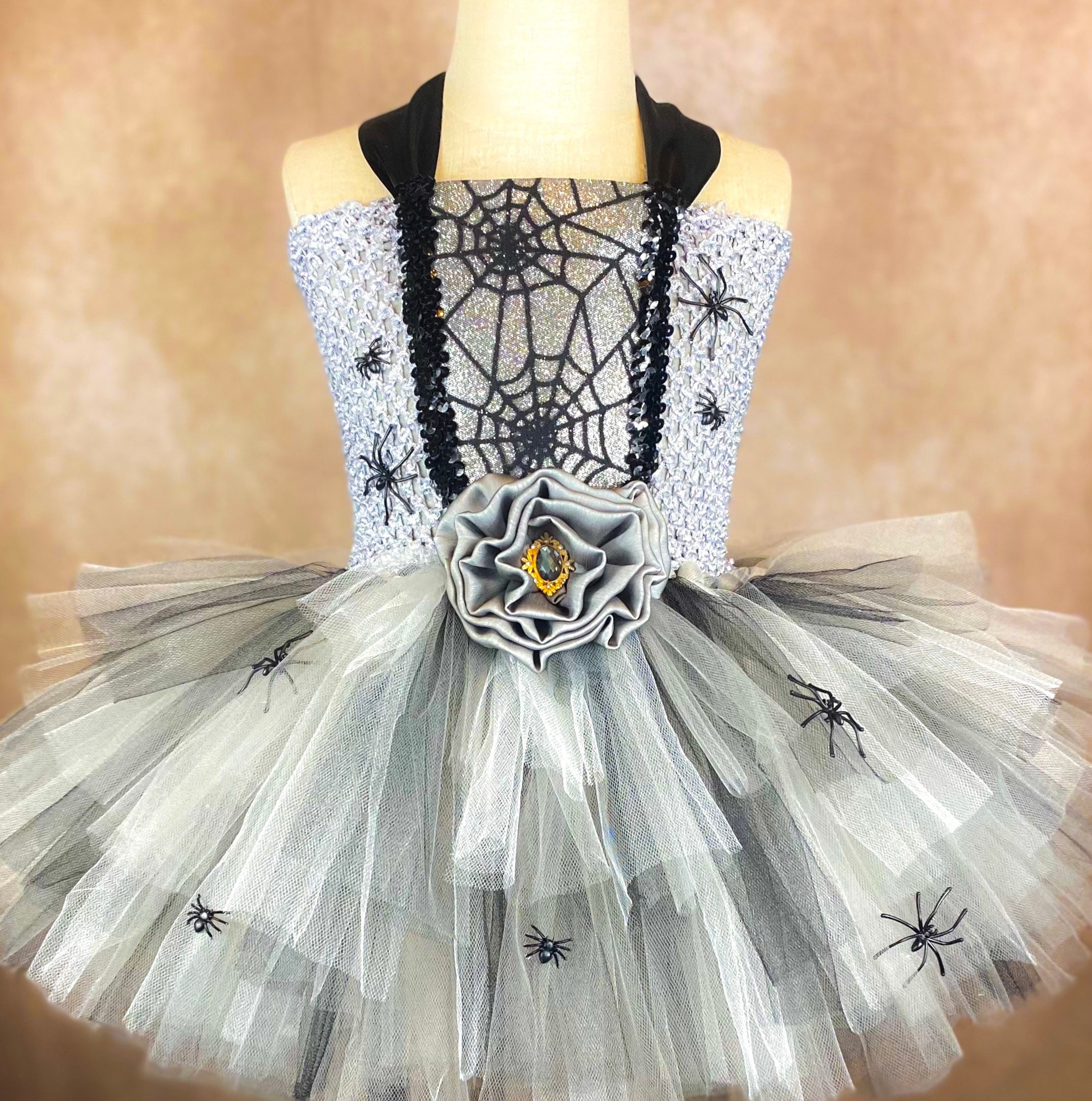 Spider Princess Spooky Halloween Costume Party Pageant Spiderweb Dress ...