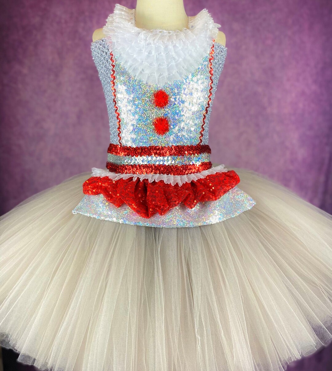 Evil Clown Red Balloon Halloween Costume Party Pageant Haunted Dress ...