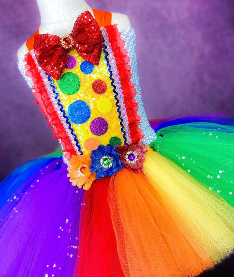Clown Multicolored Circus Red Nose Birthday Party Pageant Halloween ...