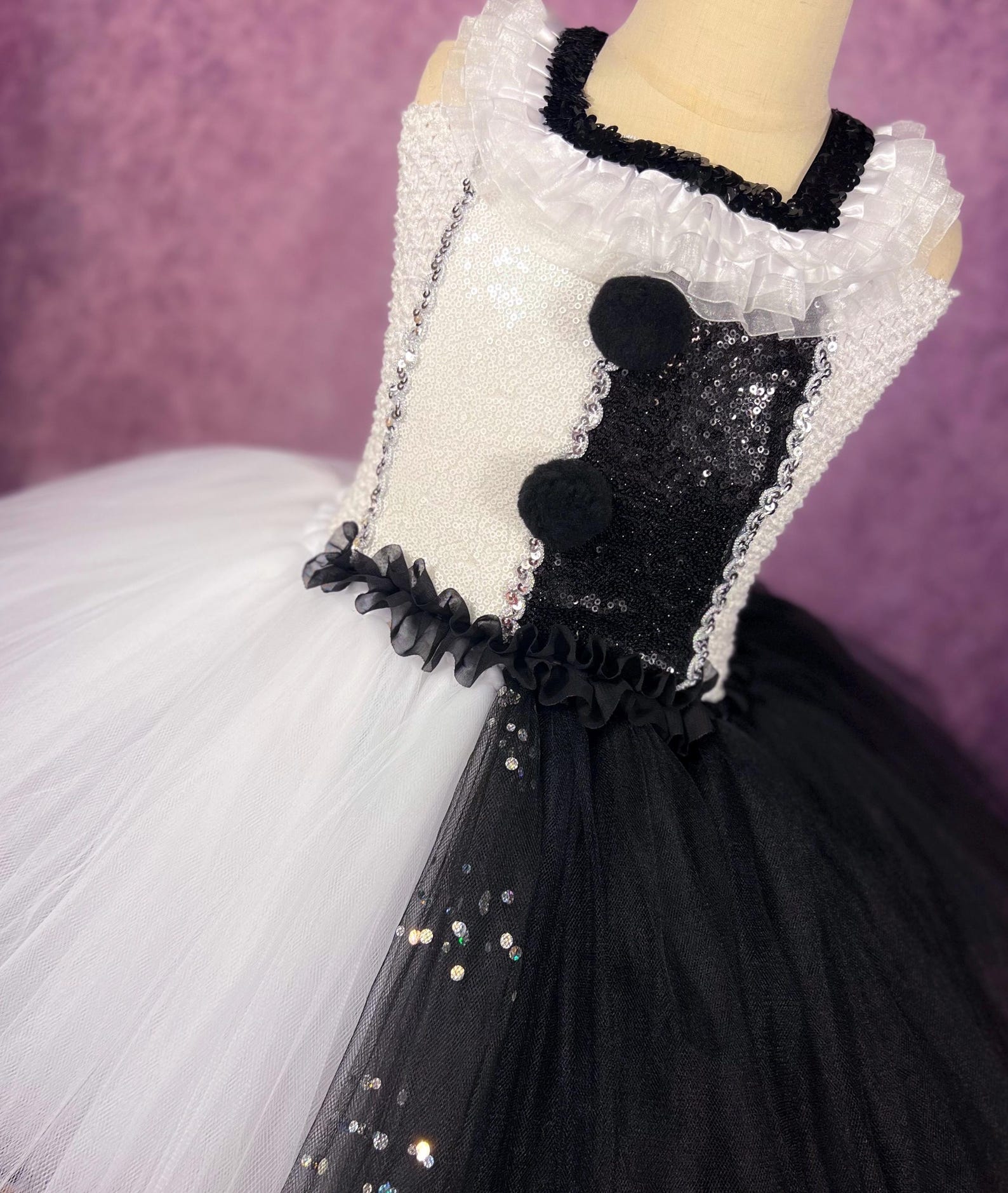 Evil Circus Clown Costume Dress: Terrifying Black & White Halloween ...
