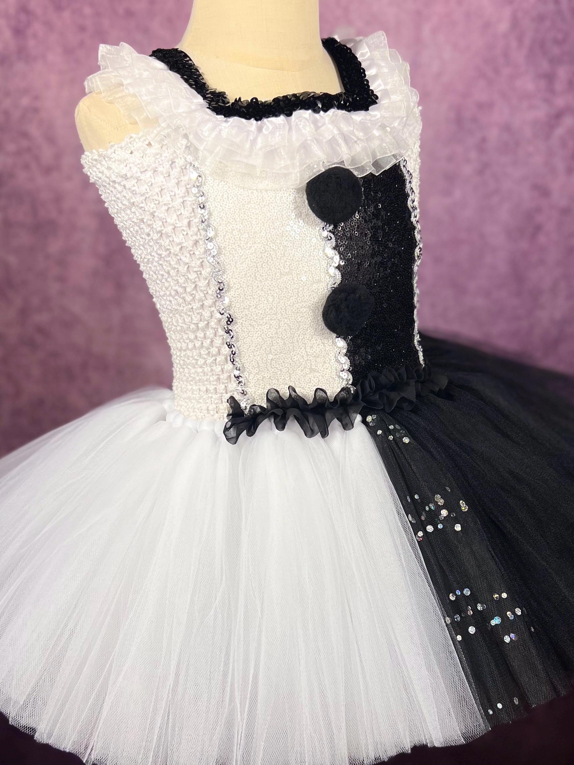 Evil Circus Clown Costume Dress: Terrifying Black & White Halloween ...