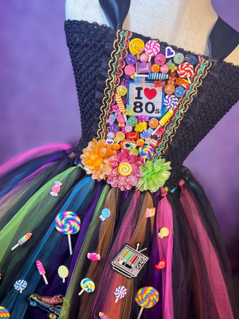 80’s Themed Candy Queen Tutu Dress: Neon Retro Candyland Birthday ...