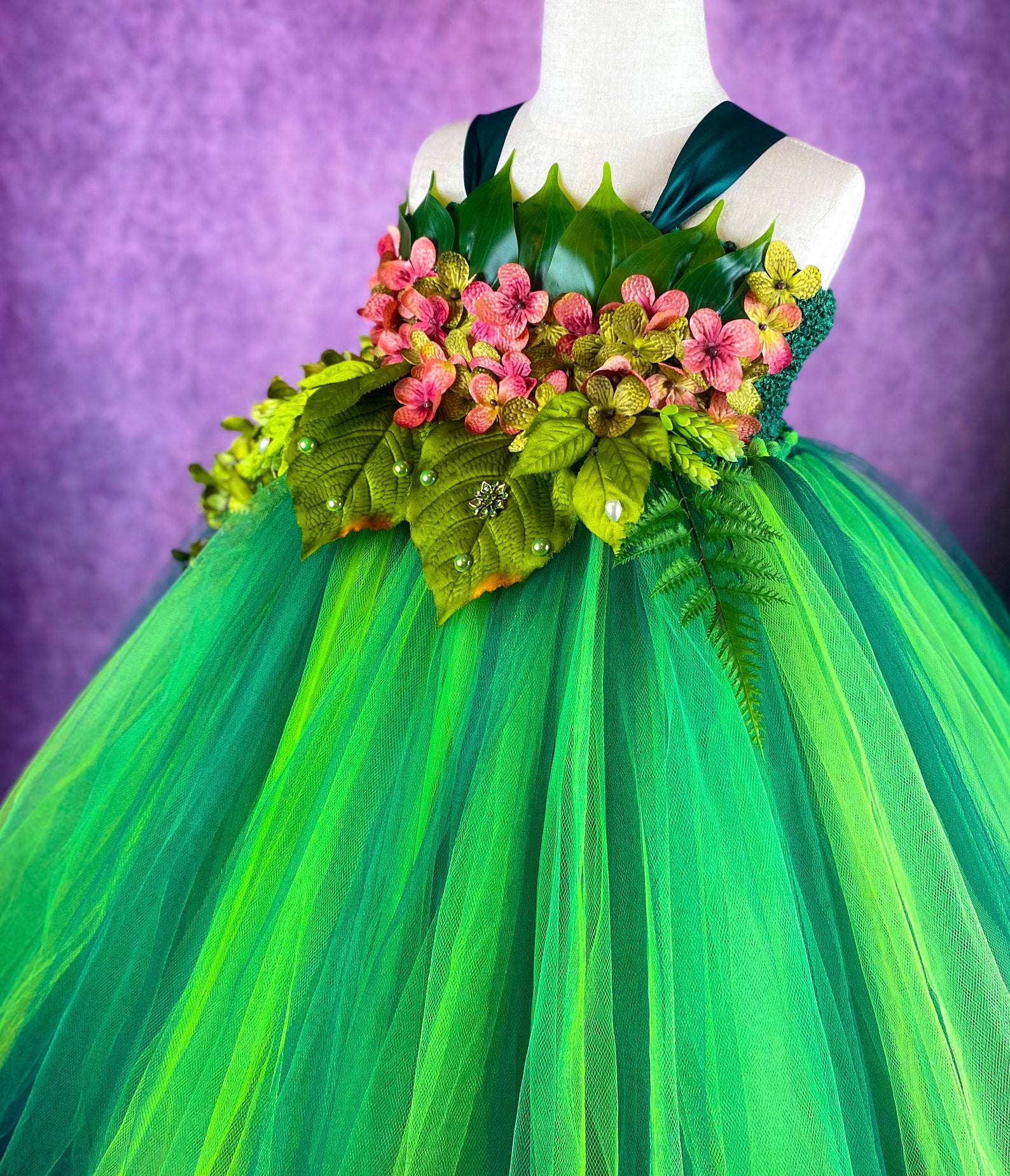 Green Floral Fae Whimsical Pageant Party Costume Dance Recital Forest ...