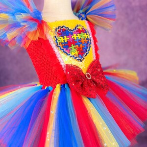 Autism Awareness Pageant Birthday Party Puzzle Piece Costume Red Yellow ...