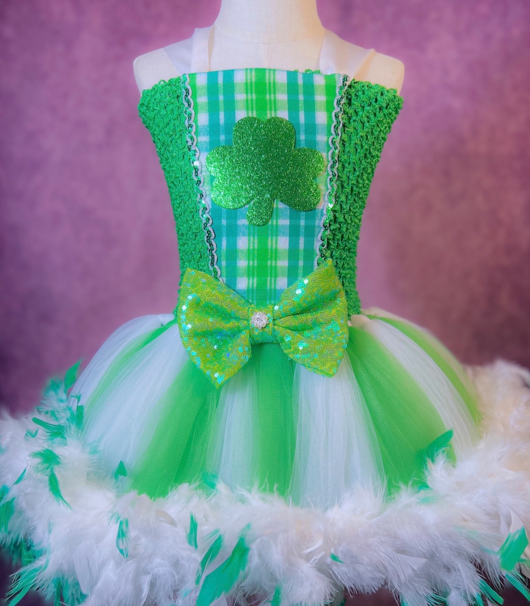 Adult Feathered Clover Shamrock St Paddy's Day Costume Pageant Party ...