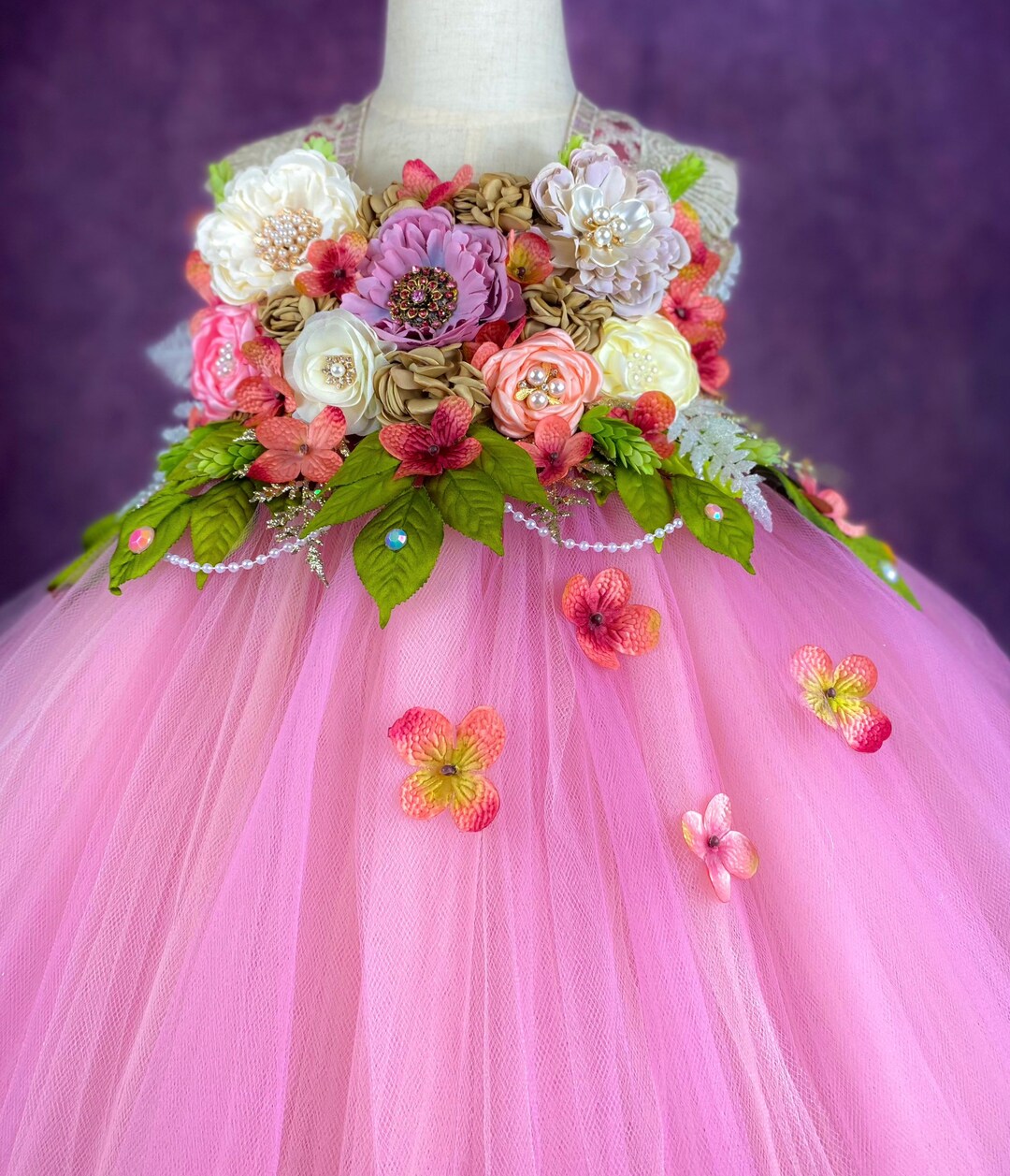 Pink Floral Fae Whimsical Pageant Party Costume Dance Recital Forest ...