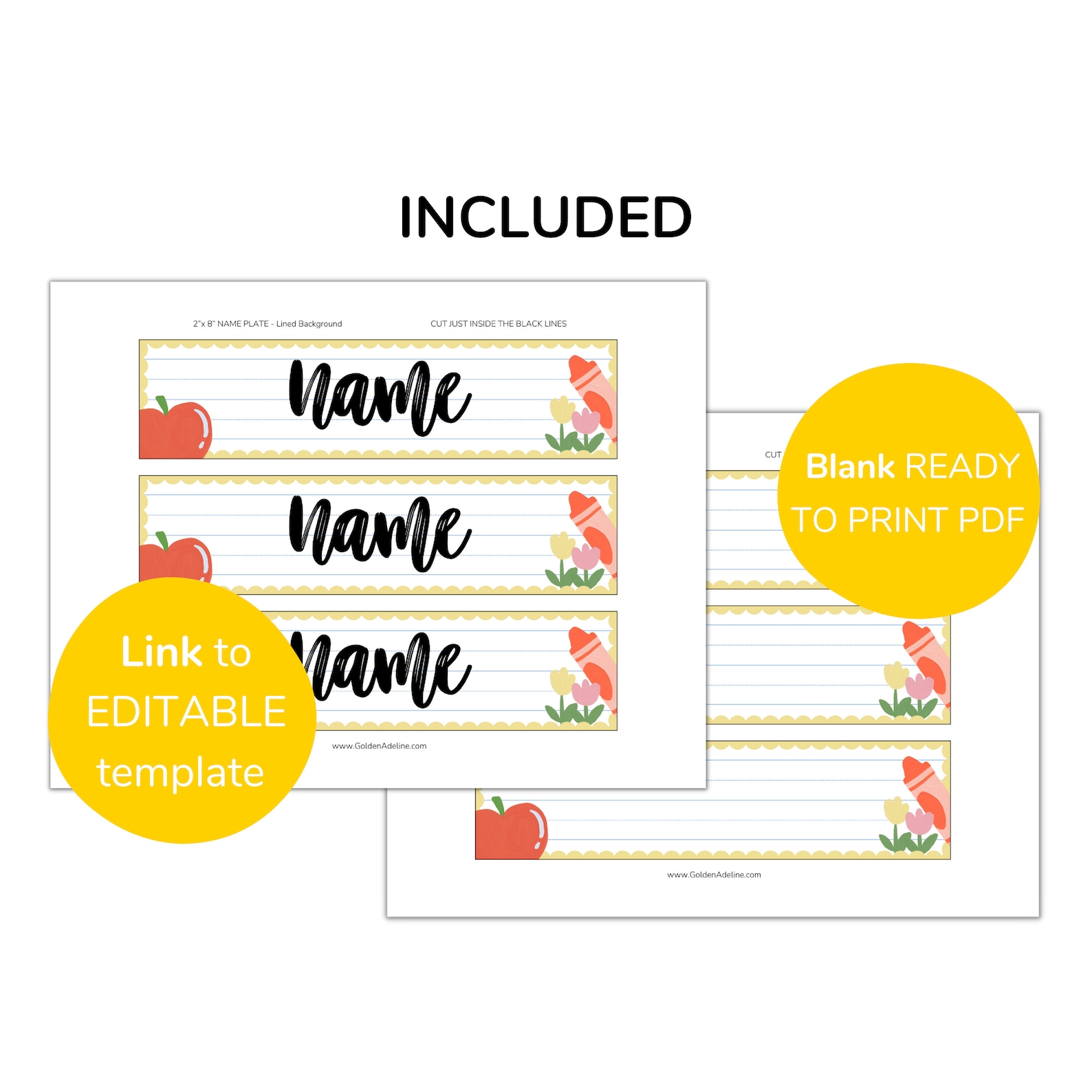 Printable Name Plate, Editable Student Desk Plate, Back to School ...