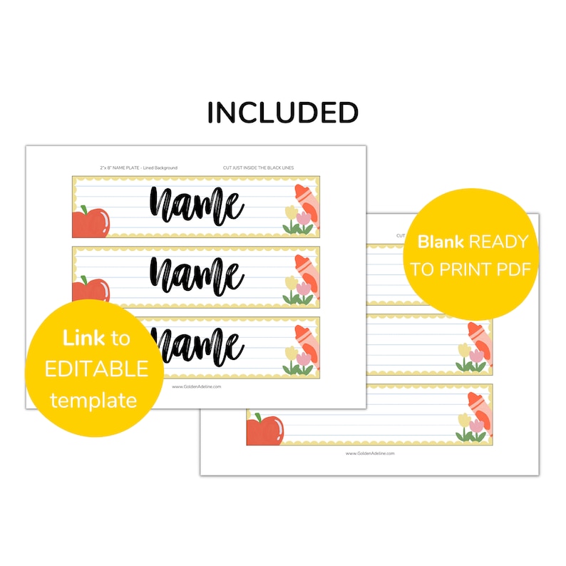 Printable Name Plate, Editable Student Desk Plate, Back to School ...